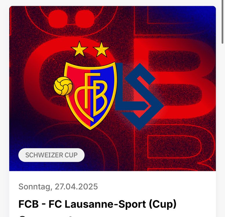 FCB Cup Ticket im C1 Balkon | Kaufen auf Ricardo