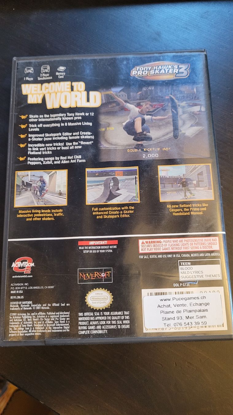 Tony Hawk's Pro Skater 3 - Nintendo GameCube - Version US (D'occasion ...