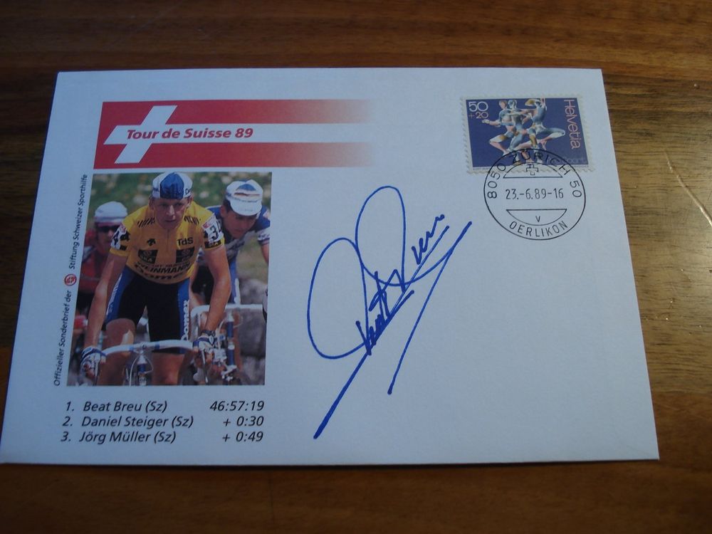 Autogrammbrief Tour de Suisse 1989, Beat Breui | Kaufen auf Ricardo