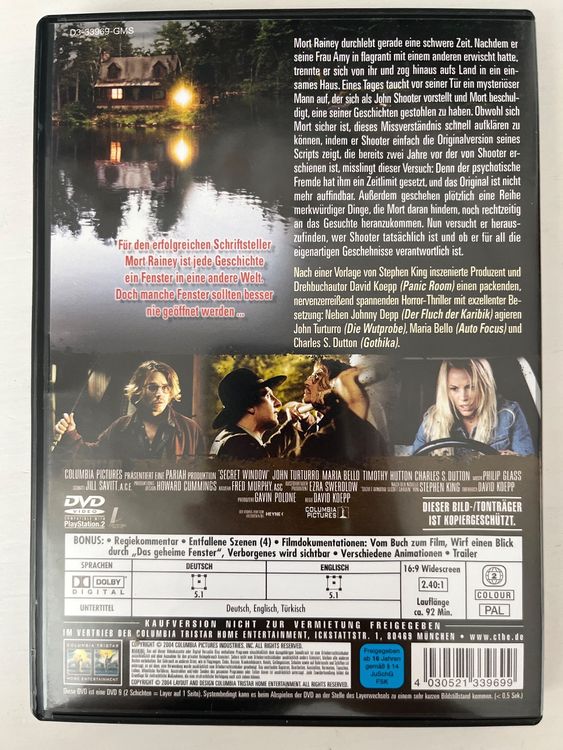 Das geheime Fenster (2004), DVD 📀 - Jonny Depp | Kaufen auf Ricardo