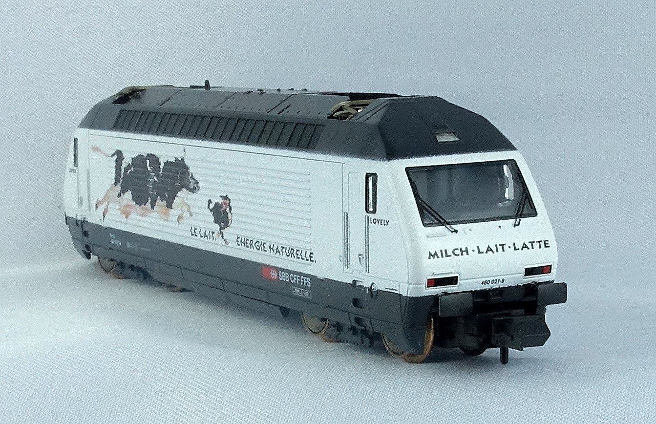 Minitrix 12693 E-Lok Re 4/4 460 Milch der SBB, Spur N, OVP (Gebraucht ...