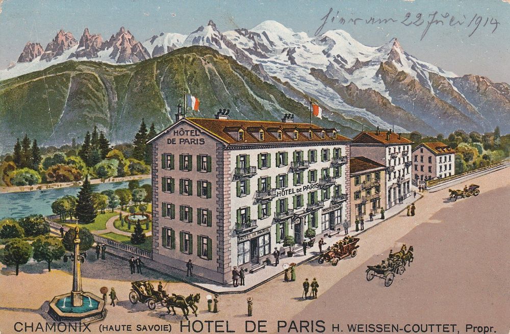 CHAMONIX-Hotel de Paris-Litho,mit Reklame. (Gebraucht) in uttwil für ...