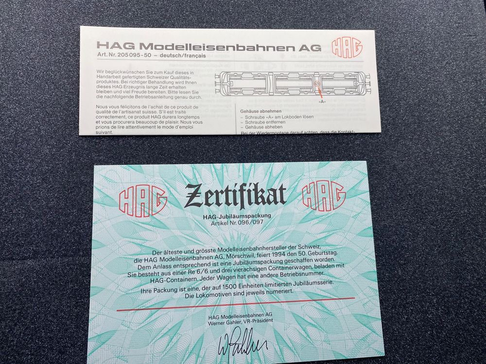 Hag Jubiläums-Set (50 Jahre Hag) Re 6/6 11672 Rot H0 (Neu und ...