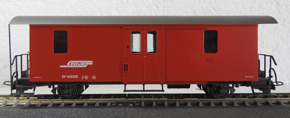 RhB Güterwagen Postwagen Rot Bemo H0m GS OVP (Gebraucht) in Salez für ...