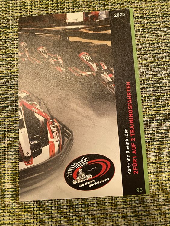 2:1 Gutschein Trainingsfahrten Kart Rheinfelden (Neu (gemäss Beschreibung)) in Liestal für CHF 1 ...