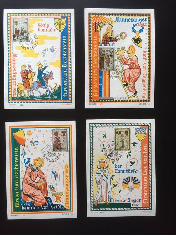 Liechtenstein 1962 Minnesänger auf Maximumkarten | Kaufen auf Ricardo