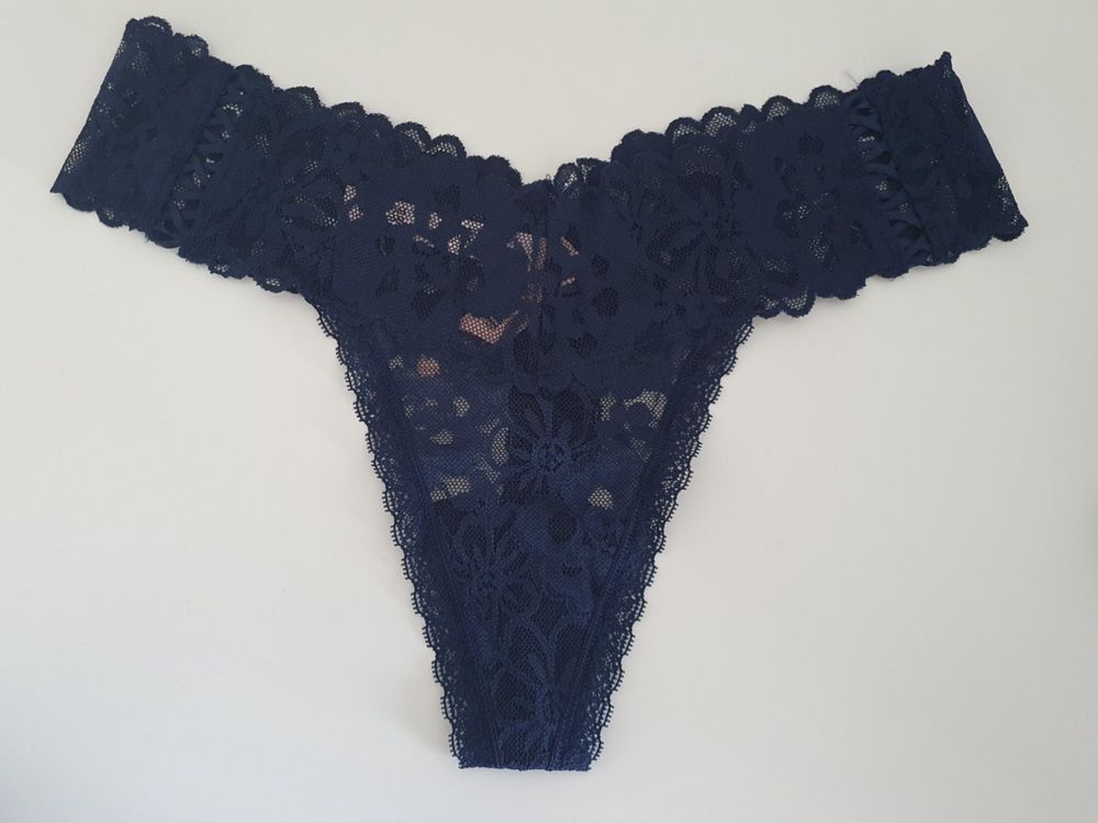 Victoria's Secret String in M Navy Blau mit Riemchendesign | Kaufen auf ...
