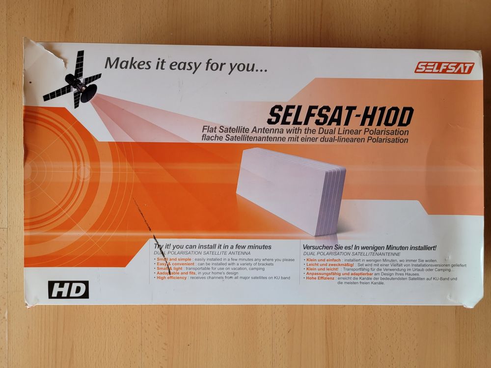 Selfsat-H10D Satellitenantenne + Rotor HH90 / Flachantenne (Neu (gemäss Beschreibung)) in ...