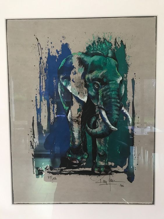 Rolf Knie, Original-Serigraphie ELEFANT AUF ZELT 71/151 1996 (Gebraucht) in Rotkreuz für CHF ...