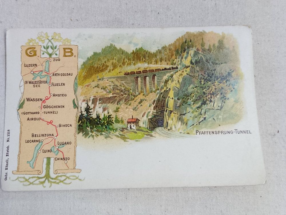 Gotthard - Bahn - "Pfaffensprung - Tunnel" - Litho | Kaufen auf Ricardo