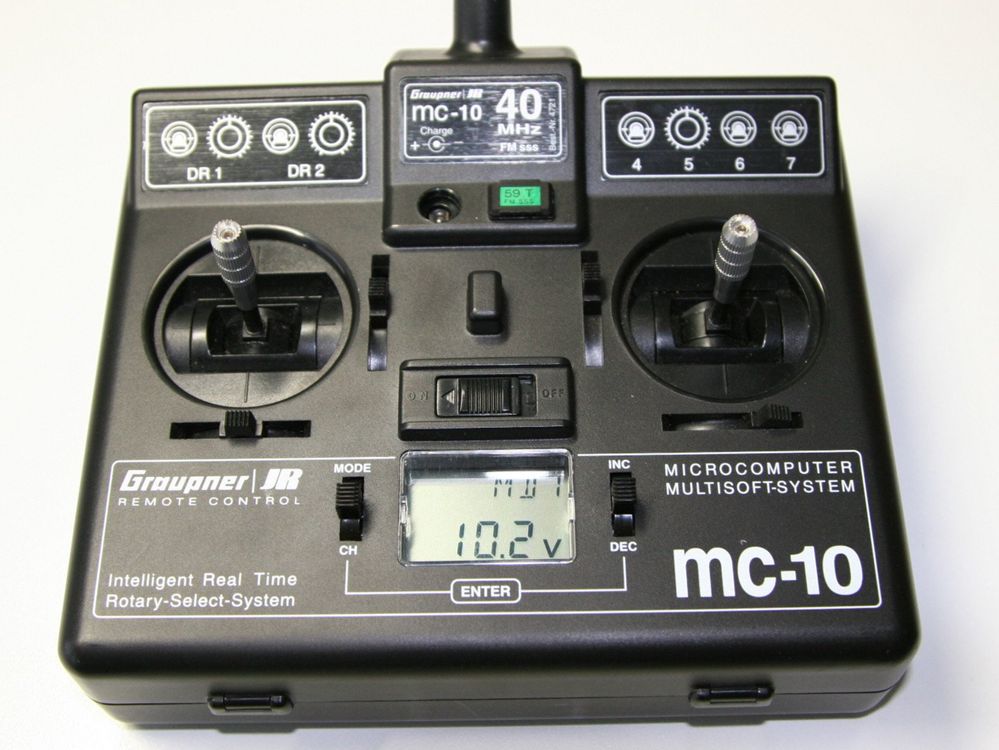 Fernsteuerung Graupner JR MC10 inkl. Empfänger & neuer Akku (Gebraucht ...