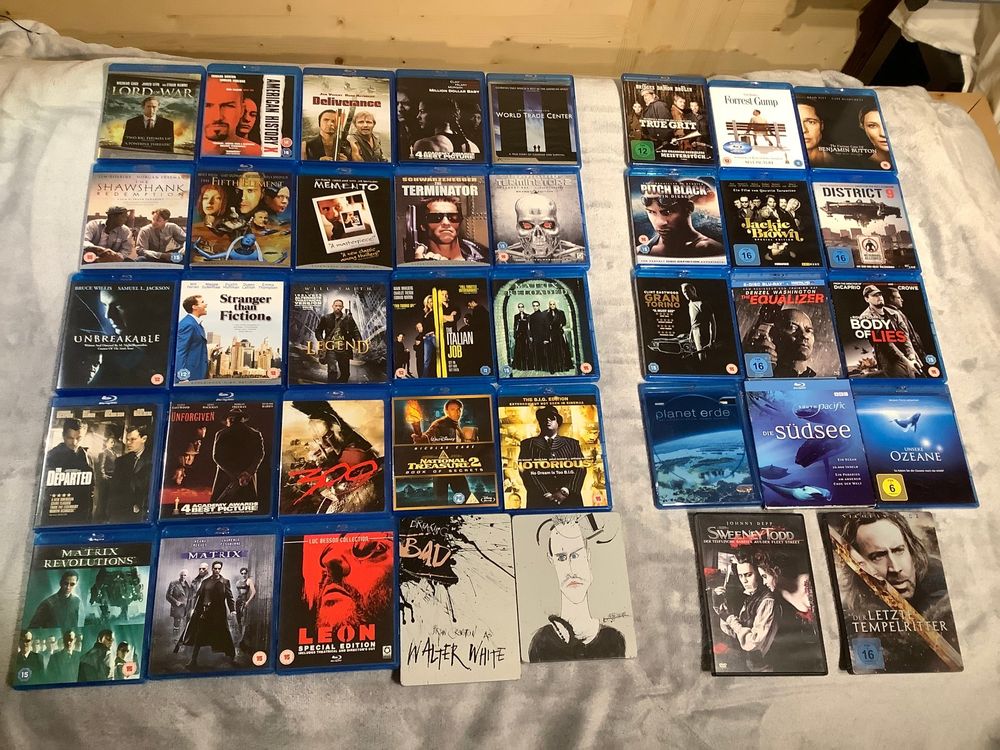 37x Blue-ray Filme – 2x DVD – Deutsch und Englisch gemischt (Gebraucht ...