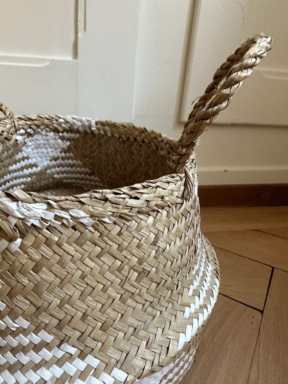 Flechtkorb beige-weiss | Kaufen auf Ricardo