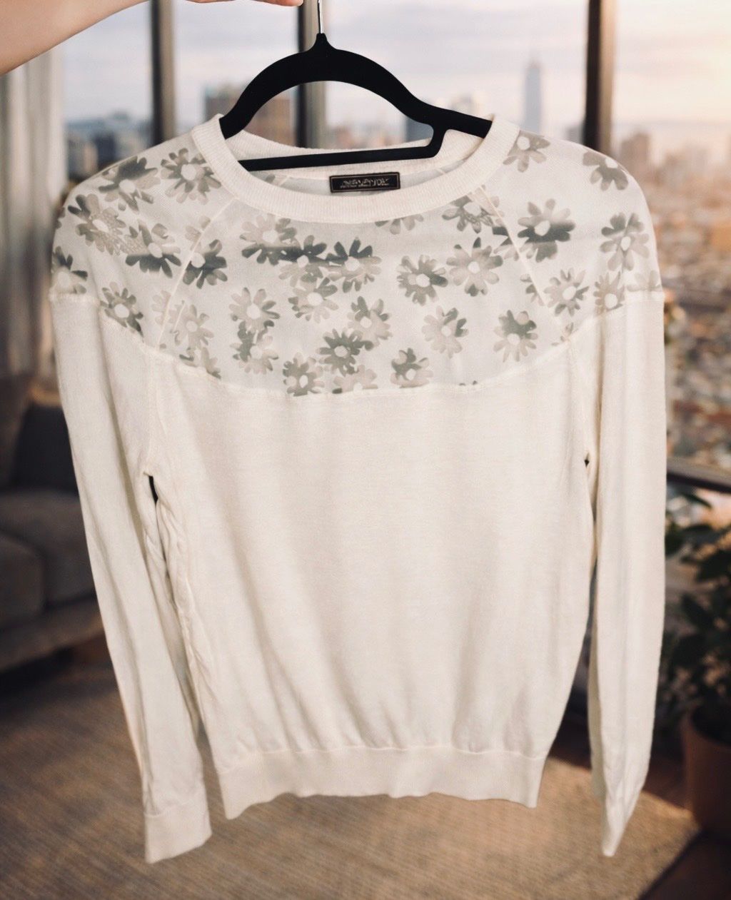 Nina Ricci Pull fin blanc à fleurs - Taille M - (Neuf (Voir description ...