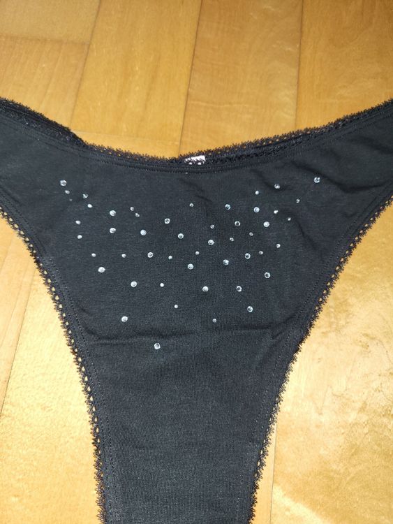 Victoria's Secret String mit Strasssteinen in L Schwarz Neu | Kaufen ...