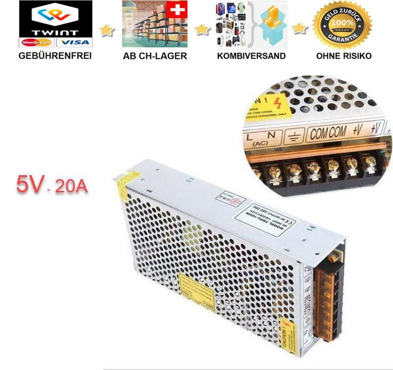 5V 20A 100W Spannungswandler Netzteil Trafo Schaltnetzteil (Neu und originalverpackt) in Buchs ...