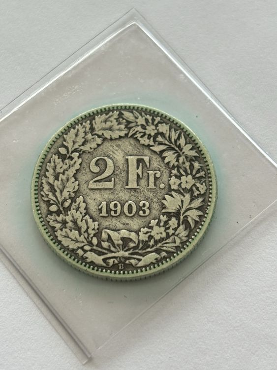 Silbermünze 2 Franken Helvetia 1903 B Schweiz Swiss Silber (Gebraucht) in Langnau am Albis für ...