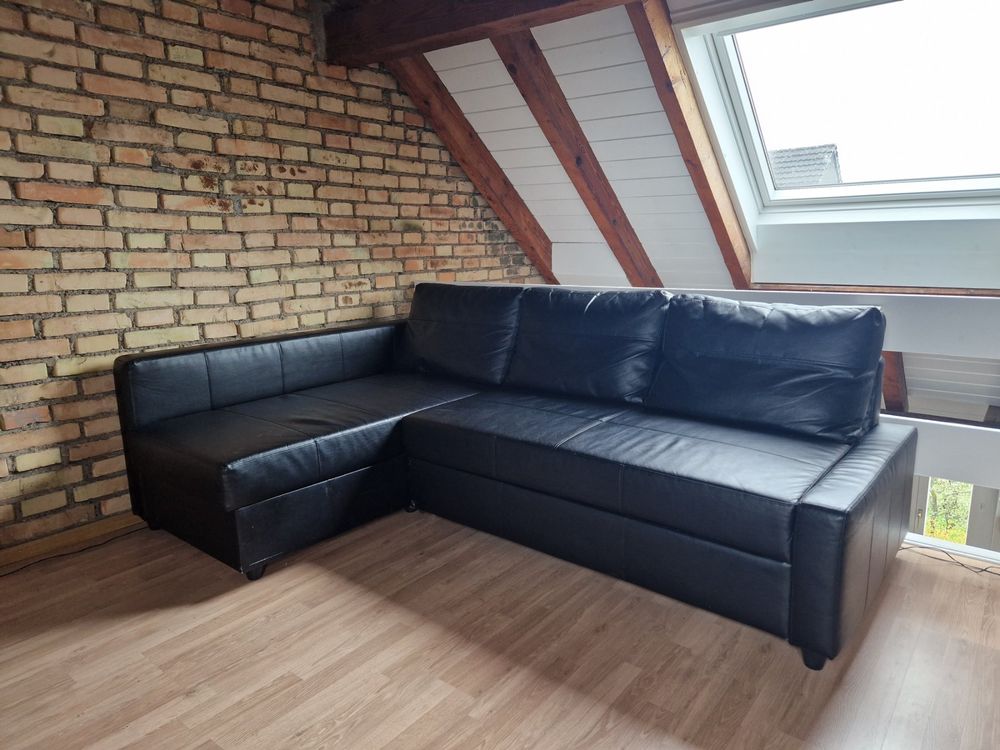IKEA FRIHETEN Eckbettsofa mit Bettkasten, Bomstad schwarz (Gebraucht ...