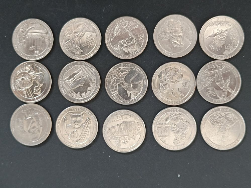 15 Quarters USA versch. Nat.Forest- und Historic Parks (Gebraucht) in ...