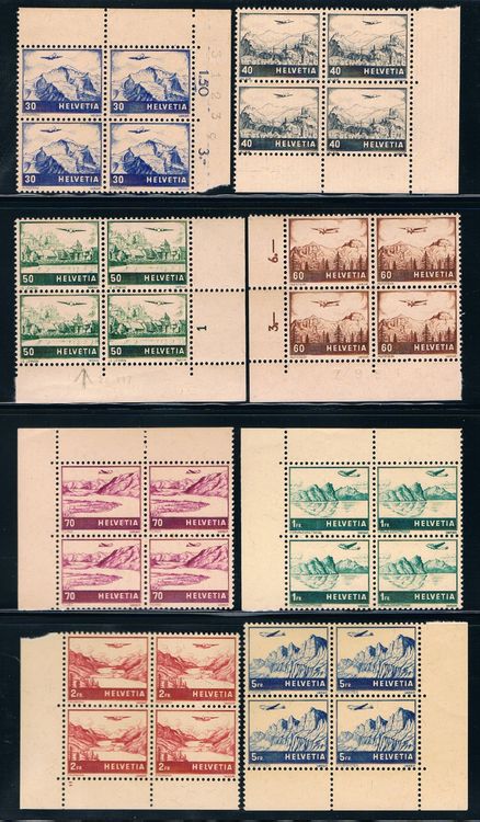 Landschaften und Flugzeuge 1941 F27-F34 ** Viererblock! | Kaufen auf Ricardo