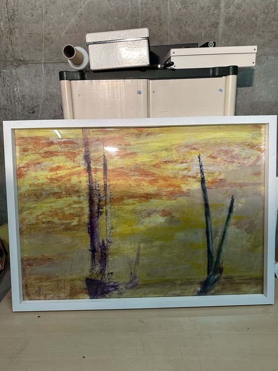 Tableau signé art abstrait (Gebraucht) in Lausanne für CHF 80 – mit Lieferung auf Ricardo kaufen