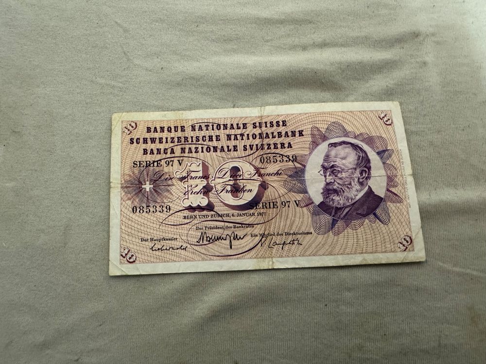 Alte Banknoten 10Fr. 1977 Nr 75 | Kaufen auf Ricardo