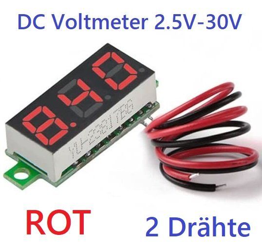 Mini Digital DC Voltmeter 0,28 Zoll Zweileiter 2,5V-30V (Neu (gemäss ...