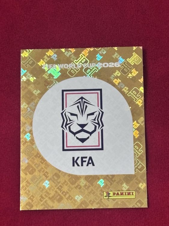 Panini Sticker FIFA WM 2026 - Korea KFA Gold Wappen (Neu und ...