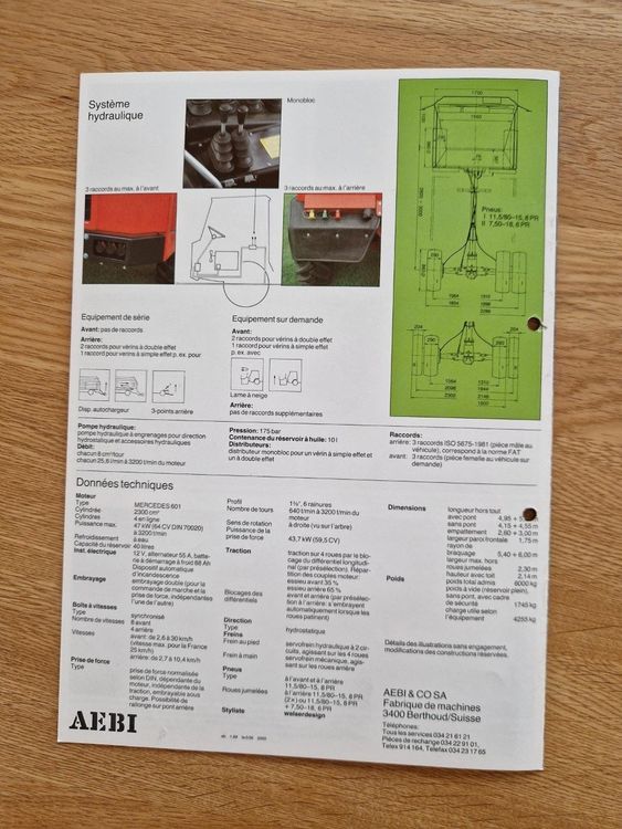Original Prospekt Aebi TP67 Transporter | Kaufen auf Ricardo