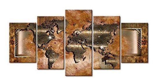 Wandbild 5 tlg Weltkarte 200x100cm | Kaufen auf Ricardo