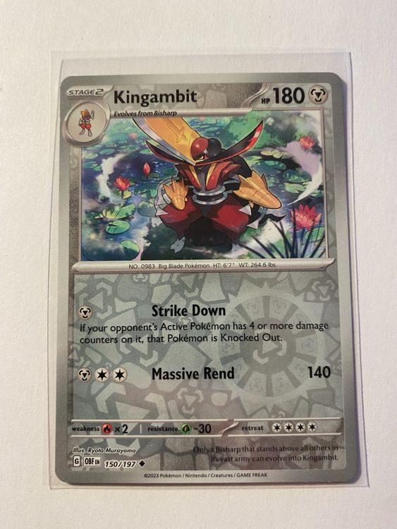 Pokemon Kingambit 150/197 Reverse Holo Obsidian Flames EN (Neu (gemäss ...