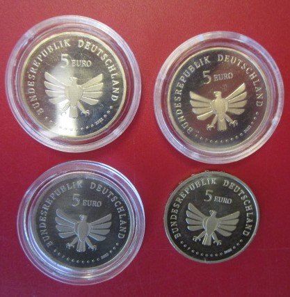 20 Euro - 4 X 5 Euro 2022 -Sondermünzen Insektenreich - stgl (Neu und ...