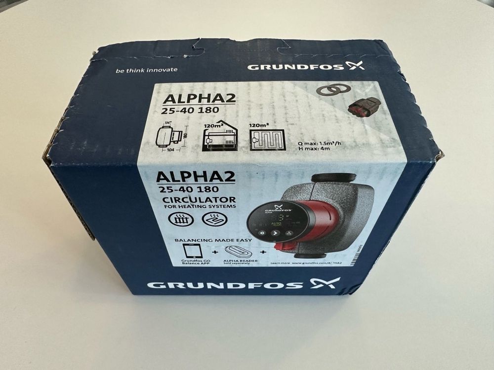 GRUNDFOS ALPHA2 25-40 180, Energiespar - Umwälzpumpe, NEU | Kaufen auf Ricardo