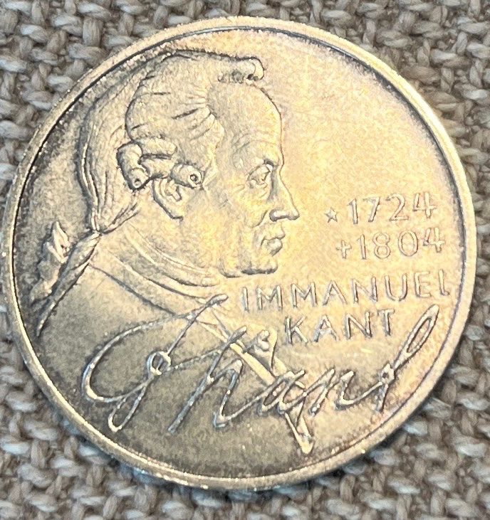 5 DM Silbermünze Gedenkmünze Immanuel Kant 1974 D, 11,2 gr. (Gebraucht ...