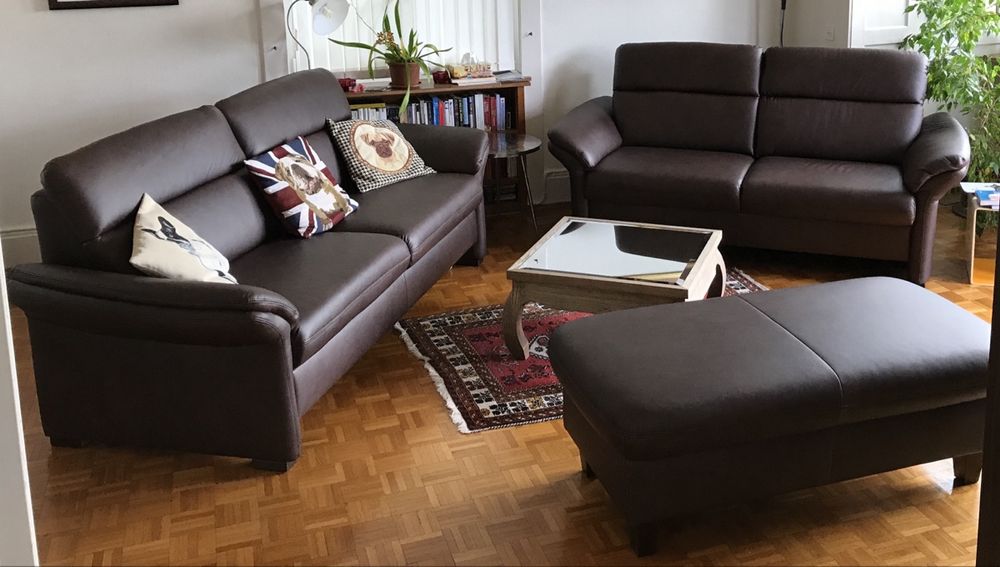 Hochwertige Wohnlandschaft in Topzustand Echtleder 🛋️👌 (Gebraucht) in Zürich für CHF 2290 – mit ...