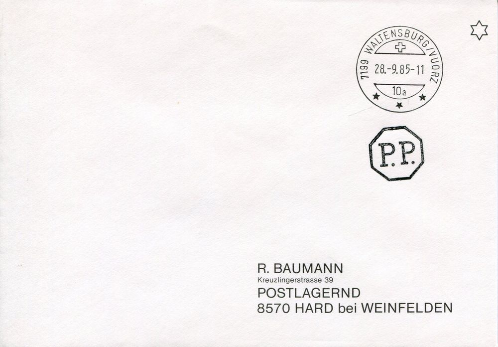 WALTENSBURG/VUORZ / Neue Postleitzahl / Ersttag und Letzttag | Kaufen ...