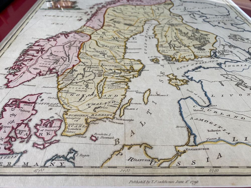 Antike originale Karte 1790 Norwegen, Schweden, Dänemark (Gebraucht) in ...