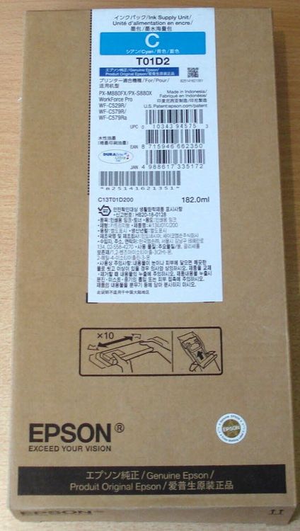 Epson WorkForce Pro WF-C529R/WF-C579R cyan Patrone, T01D2 (Neu und ...