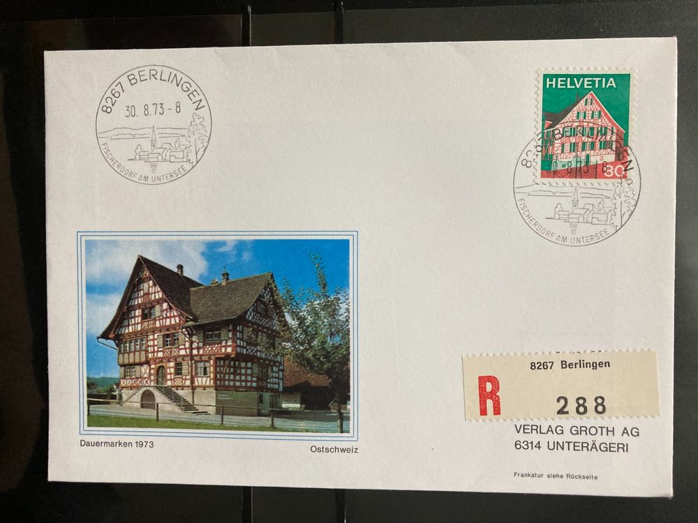 Schweiz 1973 R-FDC Landschaftsbilder 80 Ortsstemp. Berlingen (Gebraucht) in Liestal für CHF 2 ...