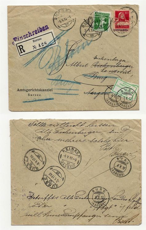 R-Brief Sursee-Burg retour 1917 gi | Kaufen auf Ricardo