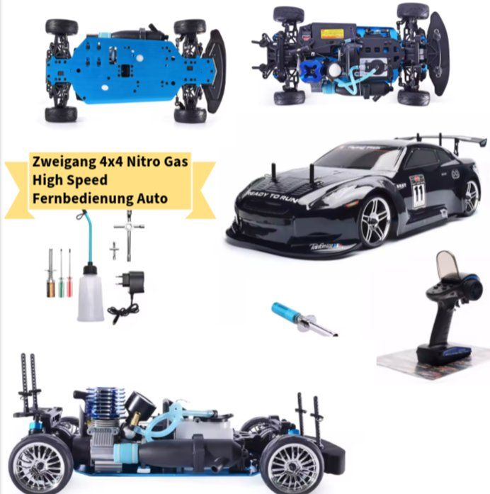 Nissan GTR R35 RC NITRO 4X4 (2Gang) Drift Fahrzeug (1:10) (Neu (gemäss ...