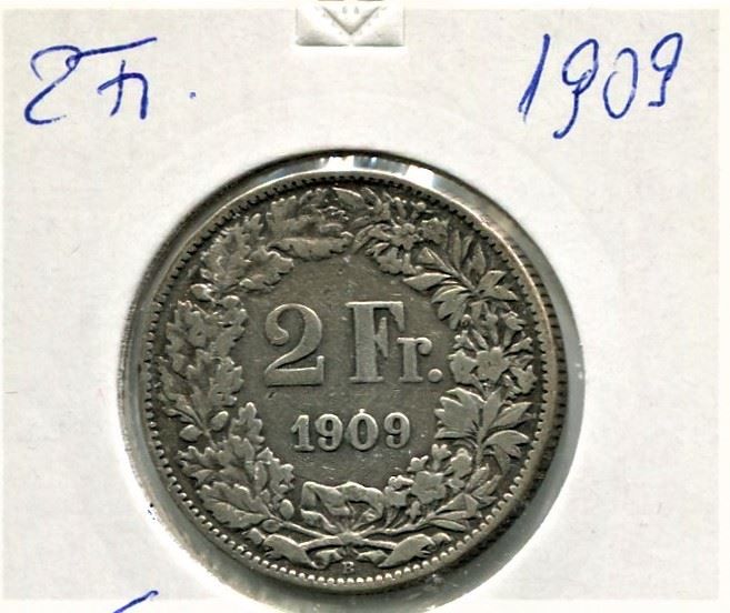 2 Franken Silbermünze 1909 B | Kaufen auf Ricardo