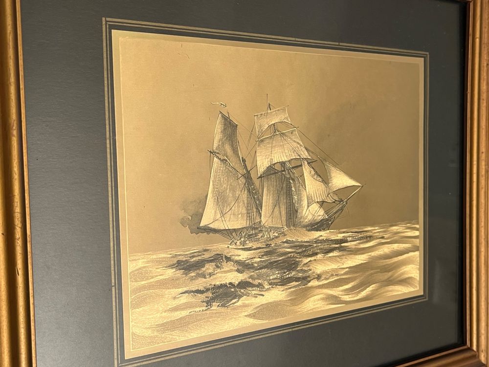 Goldfolie Skizze Öl Gerahmte Kunstwerk (Gebraucht) in Basel für CHF 80 – mit Lieferung auf ...