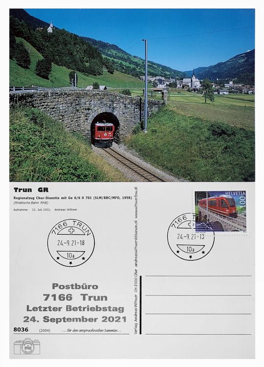 Trun Oberland Graubünden Ansichtskarte Bahn RhB Ge 4/4 II | Kaufen auf Ricardo