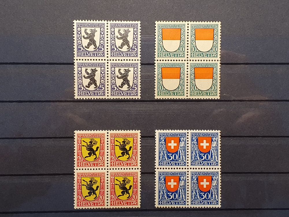 JUVENTUTE Serie 1924 Nr. J29 bis J32 4er Blocks postfrisch | Kaufen auf Ricardo