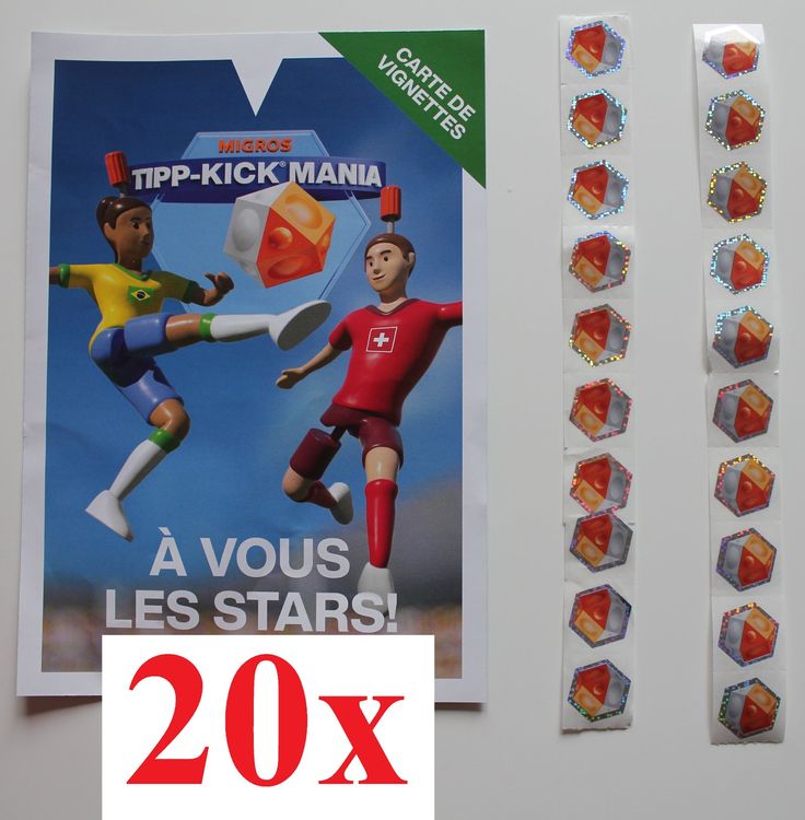 Tipp-Kick Mania Sticker 20 x (Neu (gemäss Beschreibung)) in Peseux für ...