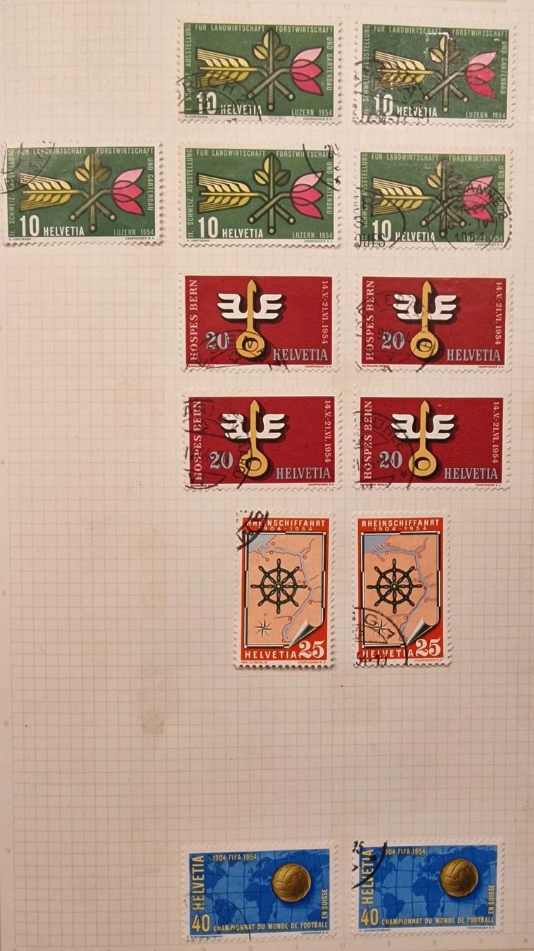 13 x schöne alte Marken 🇨🇭HOSPES BERN/RHEINSCHIFFFAHRT (Usato) a ...