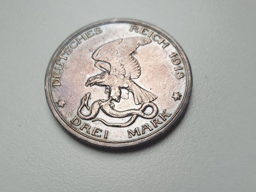🇩🇪 Prussia 3 Mark 1913 Prussia Vs Napoleon anniversary (Gebraucht) in Pully für CHF 28 – mit ...