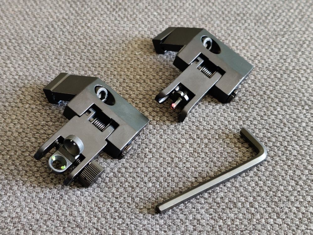 45°-Kimme & Korn Klappbar / Canted Flip Up Iron Sights (Neu und ...