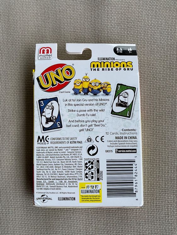 Minions Uno Kartenspiel Rise of Gru NEU Kinder Sammeln (Neu und ...